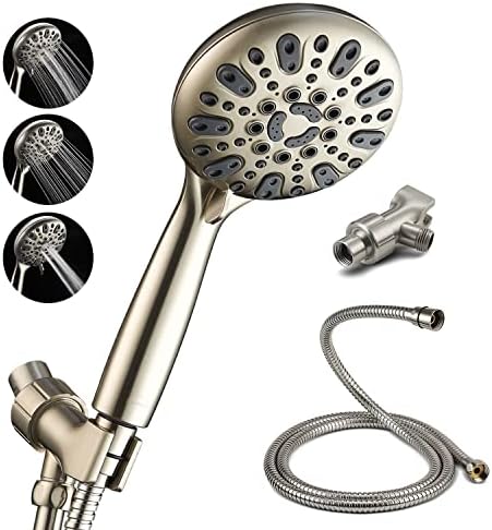 Homipro Brushed Nickel Brass 2 In 1 Function High Flow Handheld Shower ...