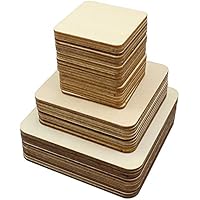 Amazon.com : Meetory 42 Piece Unfinished Blank Wood Square,3 Different ...