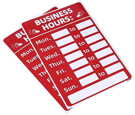 Amazon.com : PATIKIL Business Hour Sign, 2 Pack 8"x12" PVC Self ...