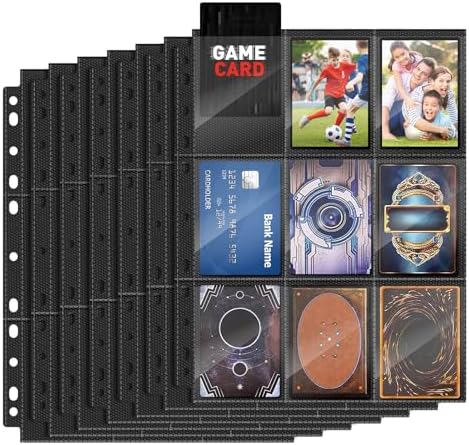 AOBOPLE Card Sleeves 900 Black Transparent Trading Card Sleeves with ...