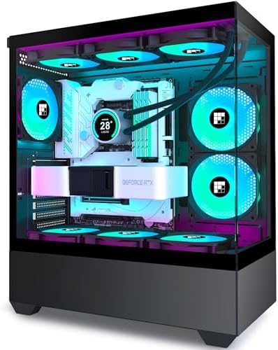 Amazon.com: FOIFKIN PC Case - Pre-Installed 5 PWM ARGB Fan, ATX Mid ...