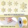 Amazon.com: 1000Pcs Clear Christmas Stickers Roll Gold Foil Snowflake ...