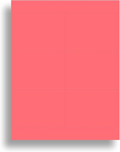 Amazon.com : Plain Pastel Pink 3x4 Name Badge Inserts - 6 per Page ...