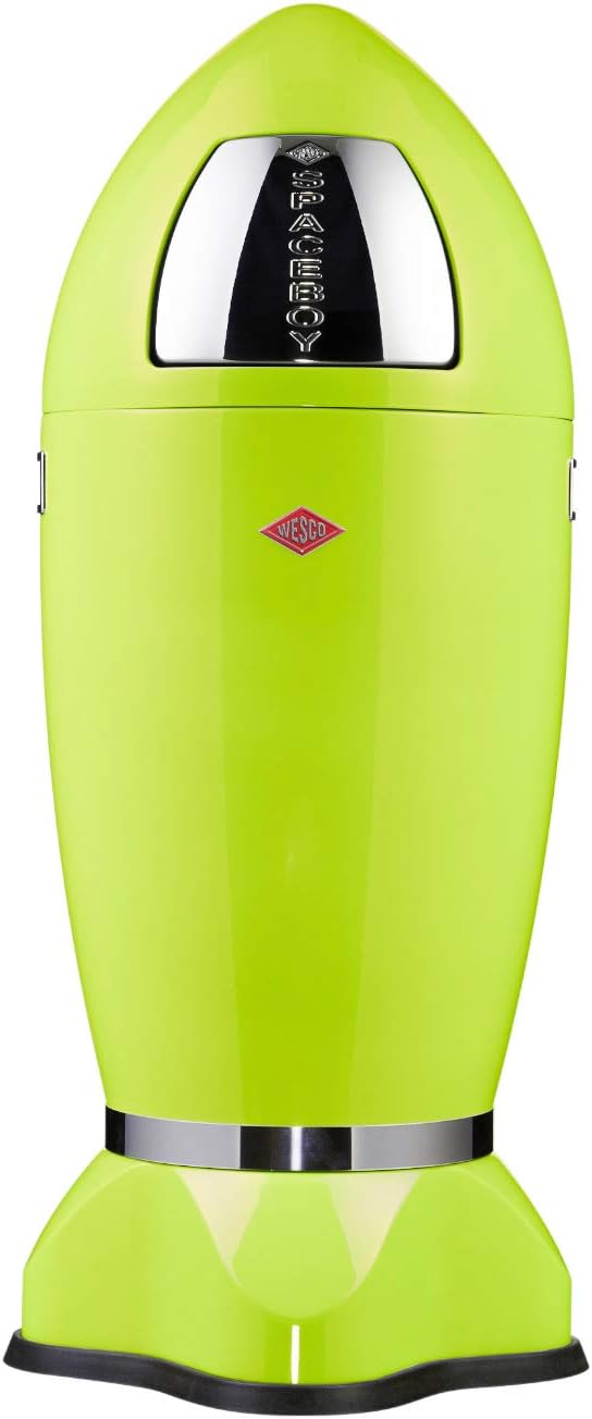 Wesco "Spaceboy Waste Bin, Steel, Lime Green, 41.5 x 97 cm, 35 Litre ...