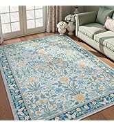 Amazon.com: Collive Floral Area Rug 5x7, Pink Rugs for Bedroom Girls ...