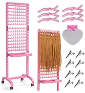 Amazon.com : Yumkfoi Adjustable Braiding Hair Rack with 160 Pegs, 2 ...