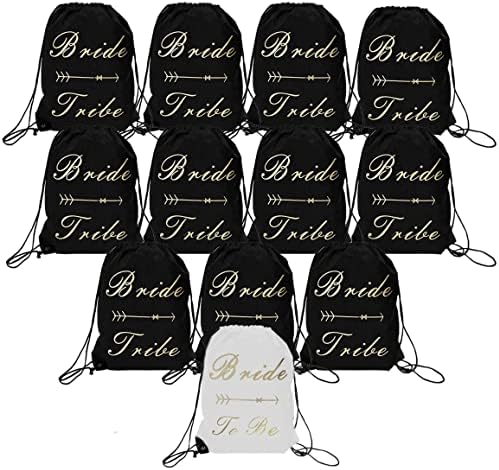 Amazon.com: Maitys 12 Pieces Bride Drawstring Bags Bachelorette Party ...