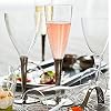 Sabert 50 Disposable Plastic Champagne Flutes with Silver Stem Wine ...