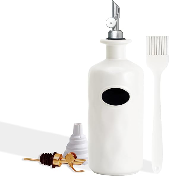 Amazon.com: funvim Olive Oil Dispenser Bottle,20oz Ceramic Oil and ...