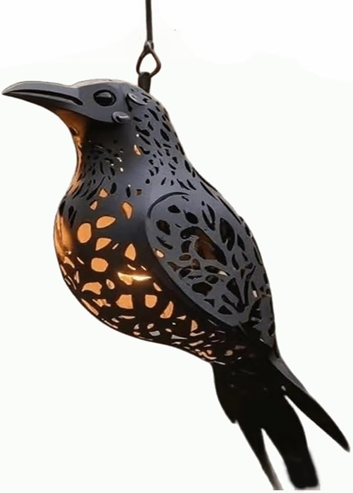 Amazon.com: Gothic Raven Hanging Lantern, Unique Halloween Crow ...