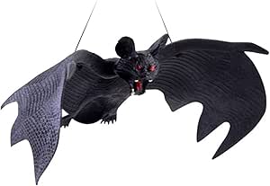 Amazon.com: Halloween Hanging Bats Realistic Spooky Rubber Vampire Bats ...