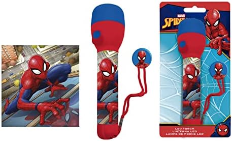 Kids Licensed Disney Character Spiderman Aluminium Super Bright 9 LED ...