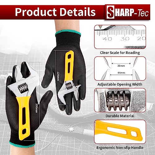 Sharp-tec Adjustable Spanner Set, Wide Jaw Opening Adjustable Wrench ...