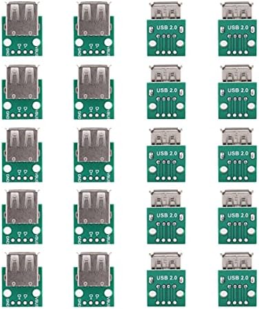 Amazon.com: USB Breakout Board,20 pcs USB Type A Female Mini Breakout ...