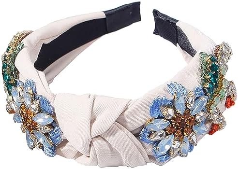 Amazon.com : Sinalty Baroque Wide Headbands Black Velvet Crystal ...
