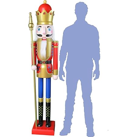 Amazon.com: CDL 6 feet Tall Life Size Large Christmas Wooden Nutcracker ...