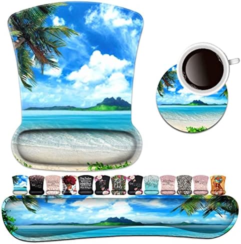Amazon.com : BKS Beach Mouse Pad and Keyboard Wrist Rest Support Set ...