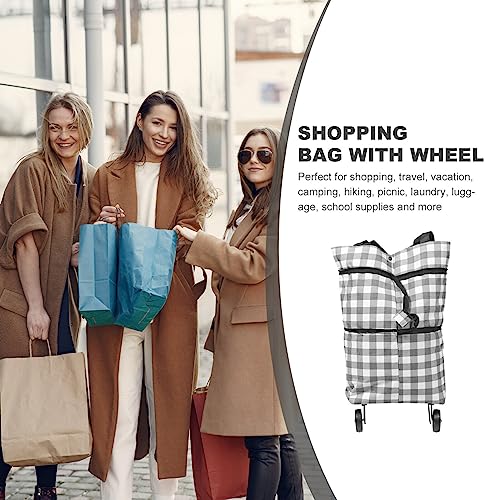 Cabilock Grocery Cart Bag with Wheels Reusable Portable Collapsible ...