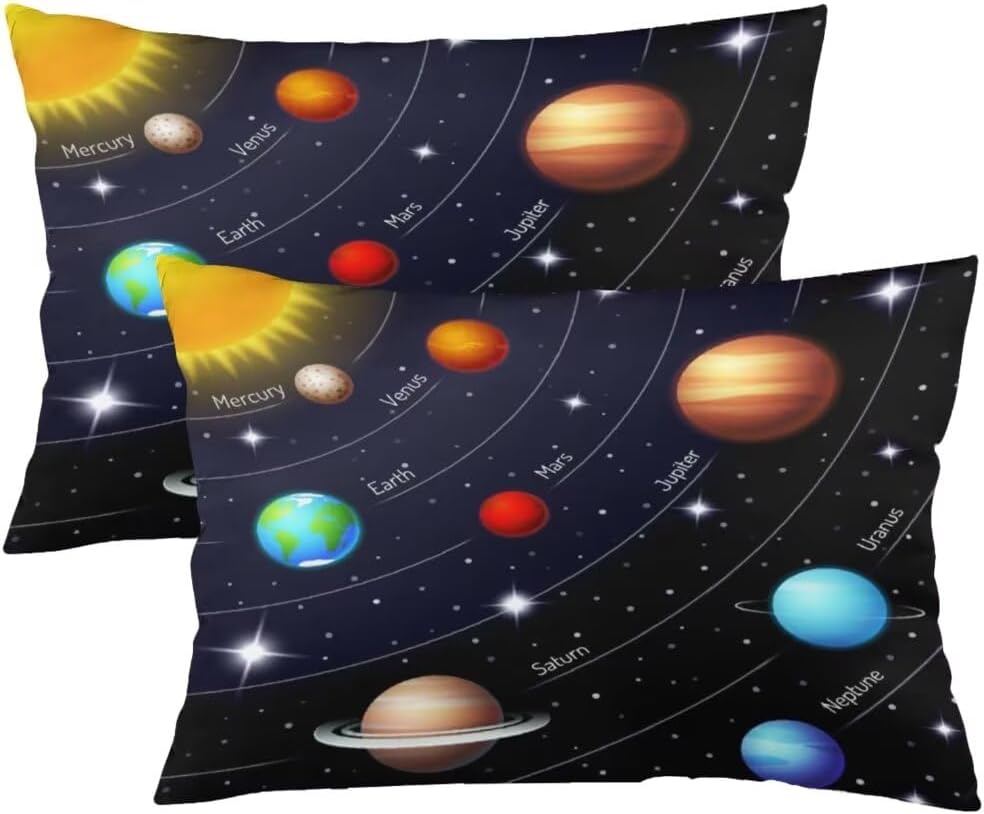Amazon.com: KENADVI Outer Space Throw Pillow Cover Queen Size Set of 2 ...