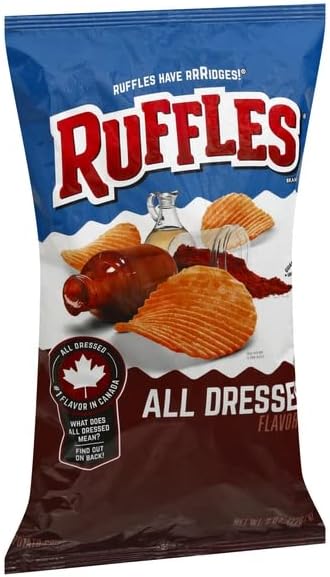 Amazon.com: Frito Lay, Ruffles Potato Chips All Dressed Flavored, 8 Ounce