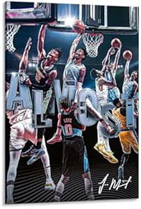 Amazon.com: zackal Ja Morant Poster Basketball Poster Canvas Art Painting Suitable for Bedroom ...