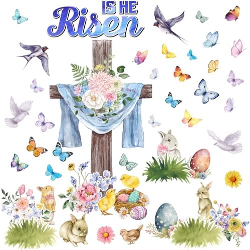 Amazon.com: Chiisong Easter Bulletin Board Decorations He is Risen ...