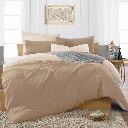 BROWN & CREAM DOUBLE DUVET COVER BED SET : Amazon.co.uk: Home & Kitchen