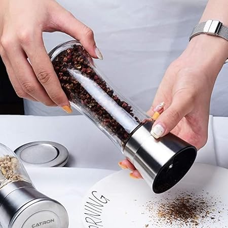 Amazon.com: Catron Stainless Steel Spice Grinder Glass, Steel Squeeze ...