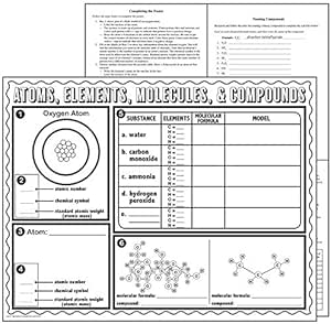 Amazon.com: ATOMS, ELEMENTS, MOLECULES, & COMPOUNDS ACTIVITY POSTERS, 6 ...