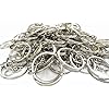 QMayer 100 pcs Split Key Ring with Chain, 1"/25mm Split Key Chain Ring ...