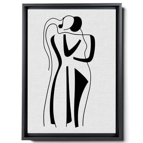 Amazon.com: A Single Line Drawing Of A Hugging Couple, In The Style Of ...