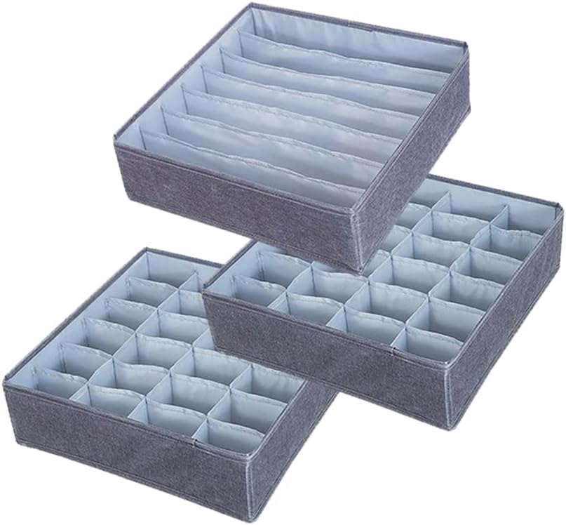 Amazon.com: Underwear Storage Box 3pcs Set Foldable Drawer Organizers ...