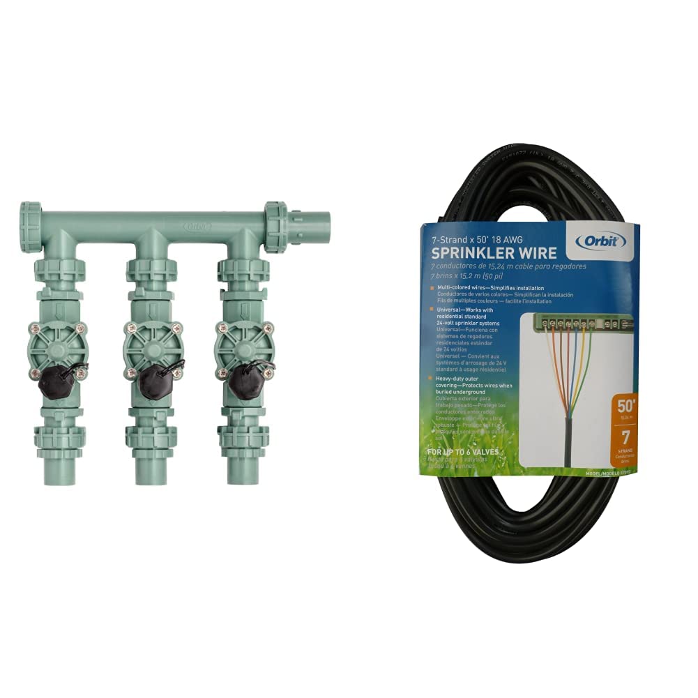 Snapklik.com : Orbit 57253 3-Valve Heavy Duty Preassembled Manifold ...