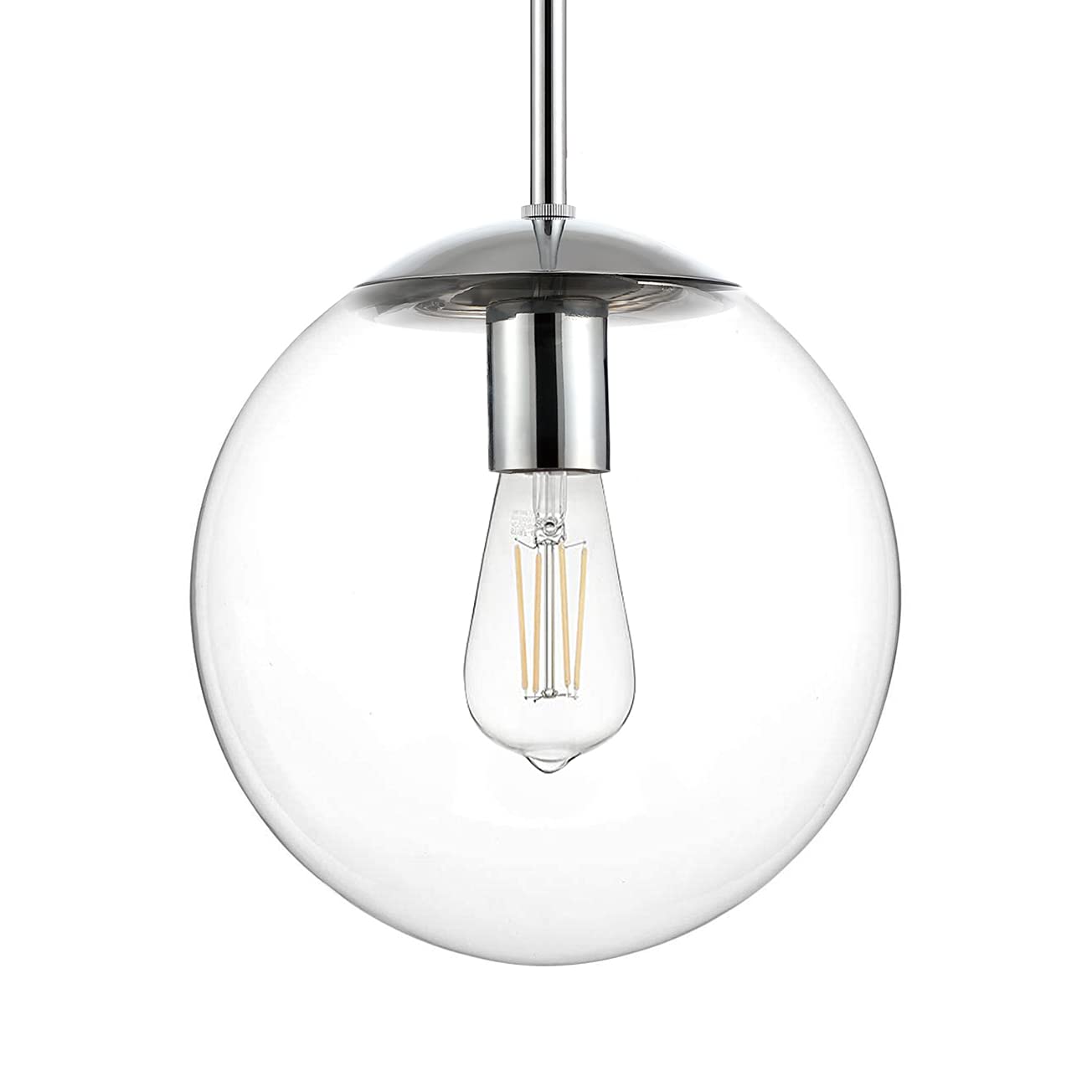 Motini Large Glass Globe Pendant Light Fixture 10 Inch Polished ...