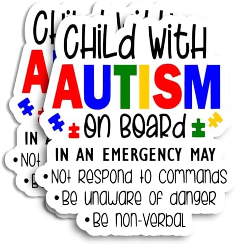 Amazon.com: Autistic Child Emergency Alert Sticker by Magnet America is ...