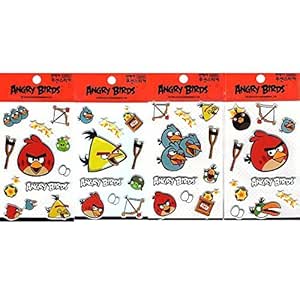 Angry Bird 3D Sparkling Puffy JUMBO Stickers : 4pcs 1 Set : Amazon.in ...