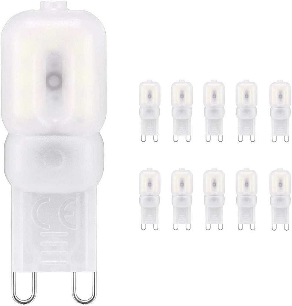 G9 LED Light Bulbs 10 Pack G9 Base 3 Watts Cool White 110V Dimmable ...