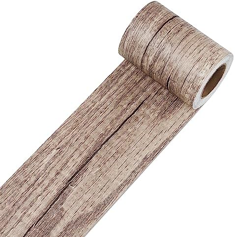 MULLSAN 10Meters Gray Wood Wallpaper Border Peel & Stick Wall Covering ...