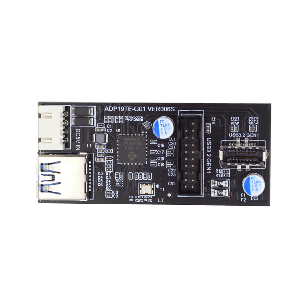 xiwai Dual Ports USB 3.0 19/20Pin & Type-E Female Header Splitter to ...
