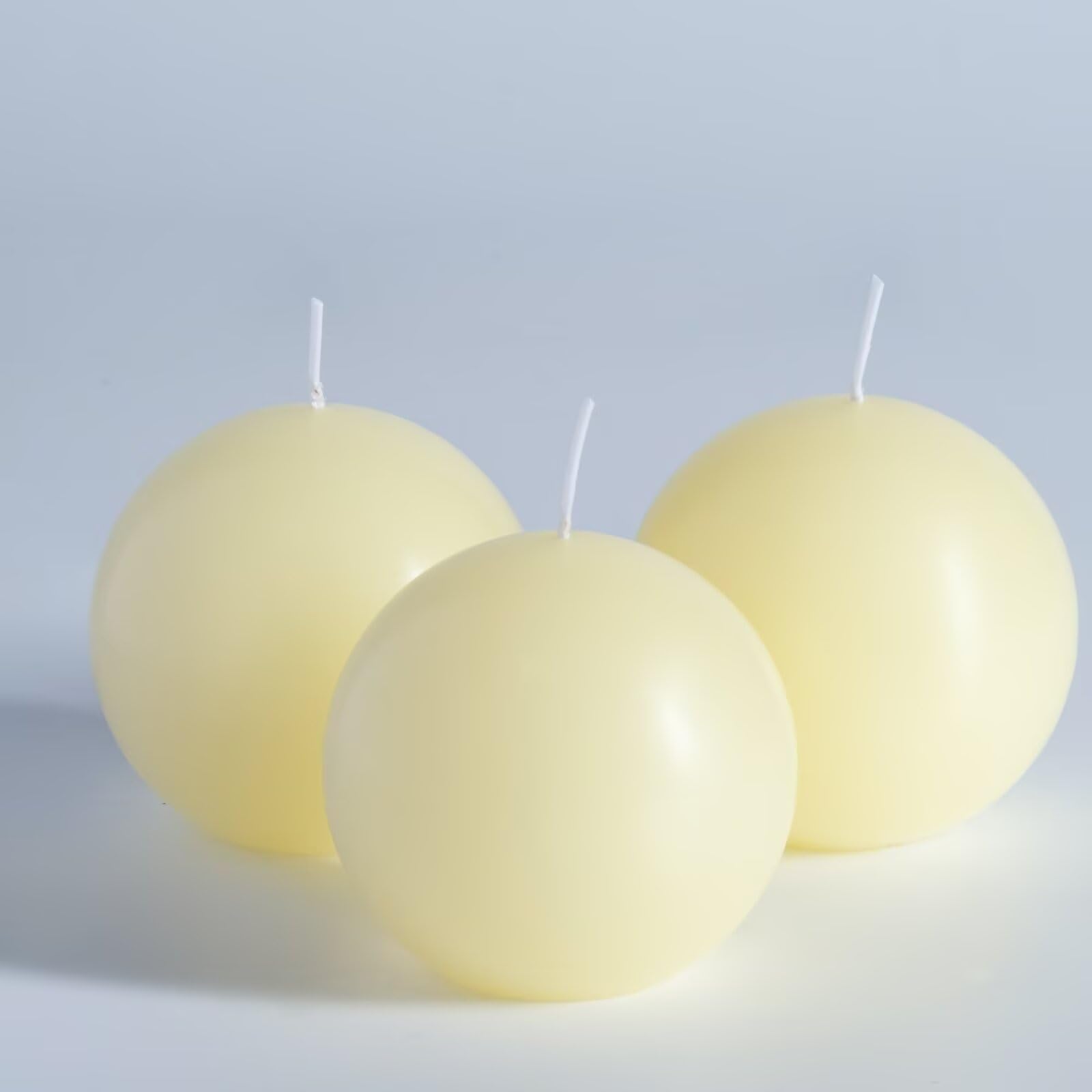 Amazon.com: MOZEAL Hand-Poured, 3 Inch Ivory Round Ball Candles ...