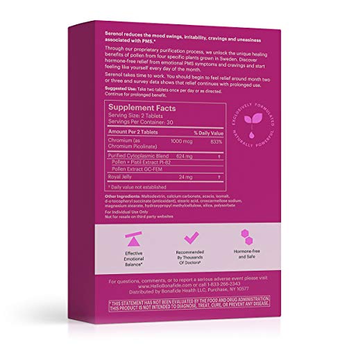 Bonafide – Serenol Multi-Symptom PMS Relief – Drug-Free PMS Treatment ...