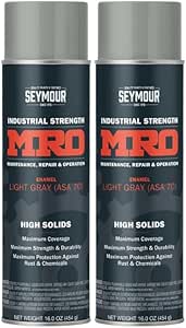 SEYMOUR 620-1418 Industrial MRO High Solids Spray Paint, Light Gray, 16 ...