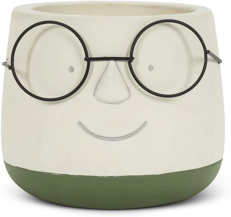 Amazon.com: Abbott Collection Large Face Planter with Glasses-6" D ...