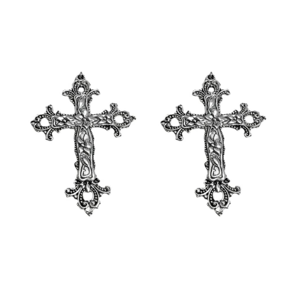 Amazon.com : ZHOUMEIWENSP 2PCS Metal Hair Clips Retro Cross Hairpin ...
