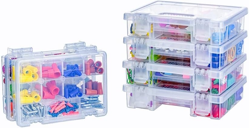Amazon.com - BangQiao 6 Pack Small Clear Plastic Storage Organizer Box ...