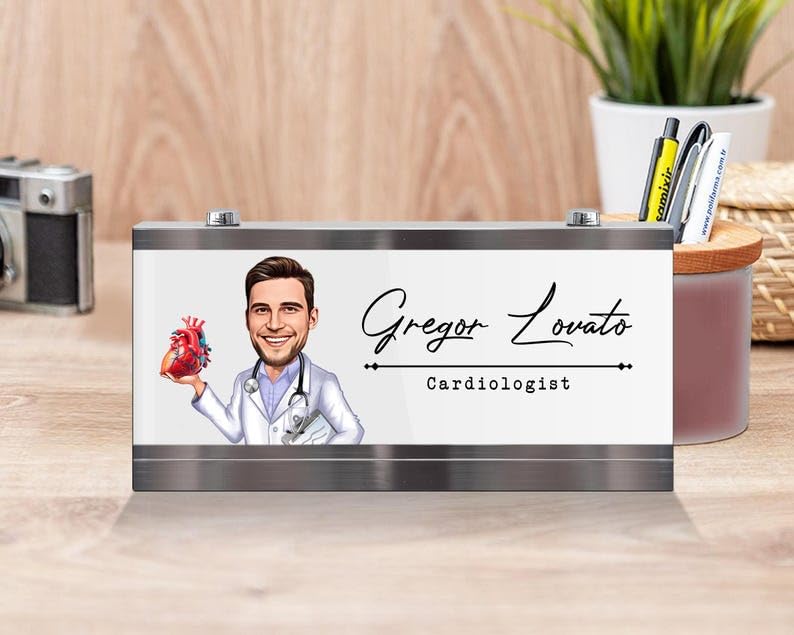 Amazon.com: Personalized Cardiologist Desk Metal Name Plate Sign ...