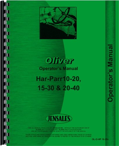 Oliver (Hart Parr) Hart Parr 20-10 Tractor Operators Manual: unknown ...