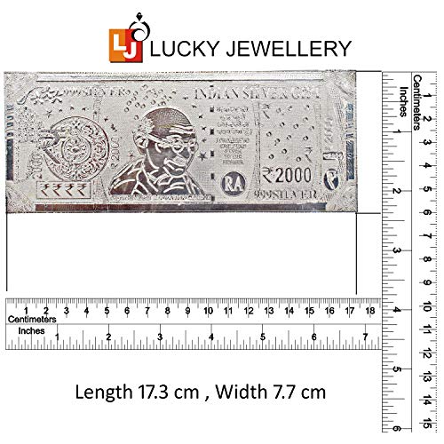 Lucky Jewellery 99.99 Silver Pure Chandi Two Thousand Rupee Bill Pure ...