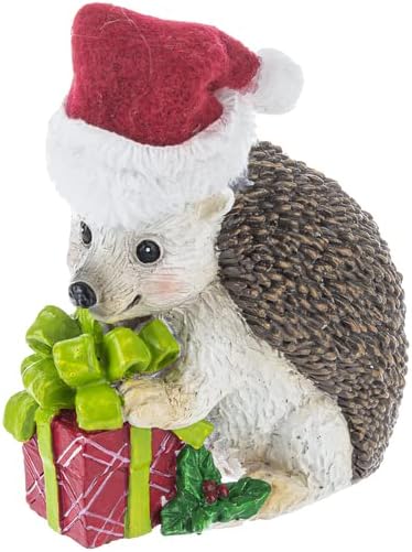 Amazon.com: Lydia Gifts Holiday Hedgehog with Santa Hat Figurine Cute ...