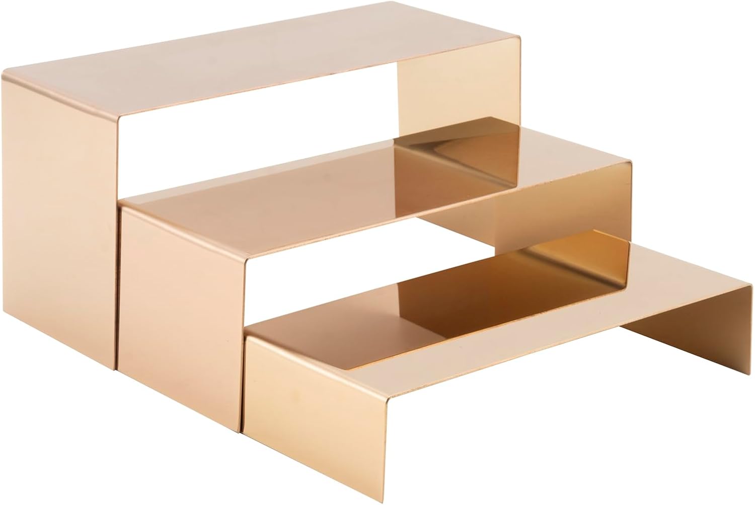 Amazon.com: MCKECHSION Display Risers Stainless Steel 3PCS Metal Golden ...